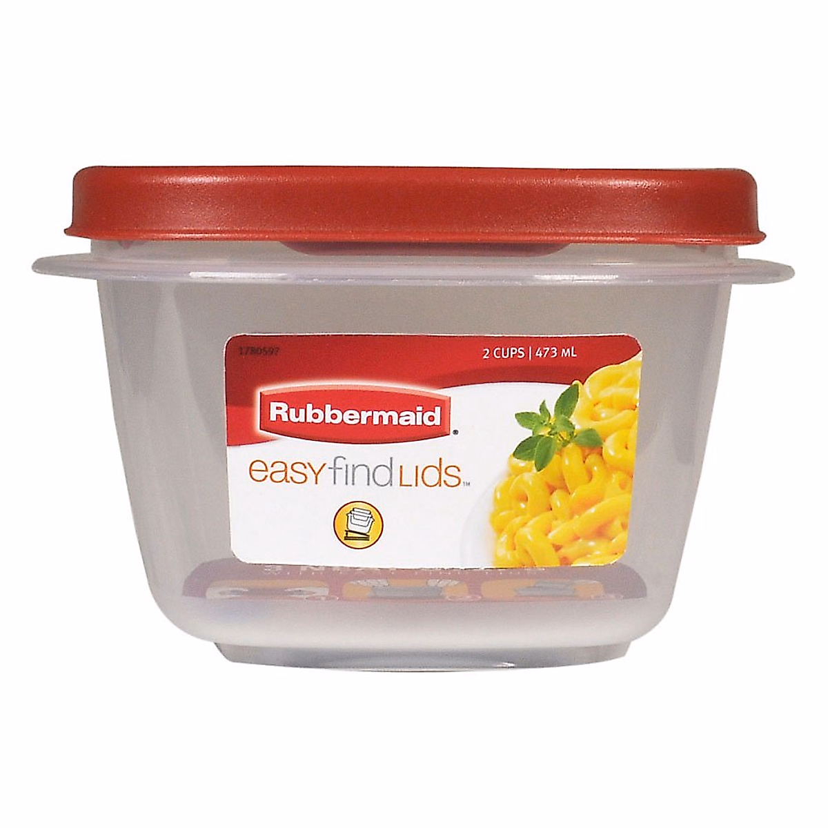 Rubbermaid 2 Cup Easy Find Red Lid Container