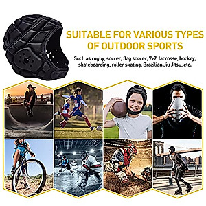 COOLOMG Soft Football Helmet 7v7 Soft Shell Rugby Flag Football Helmet Padded Headgear Soccer Goalie Goalkeeper Head Protector Adjustable for Youth Kids