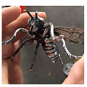 LILOVE Statue China Delicate Hand Sculpture Miao Silver Honeybee Statue Bees