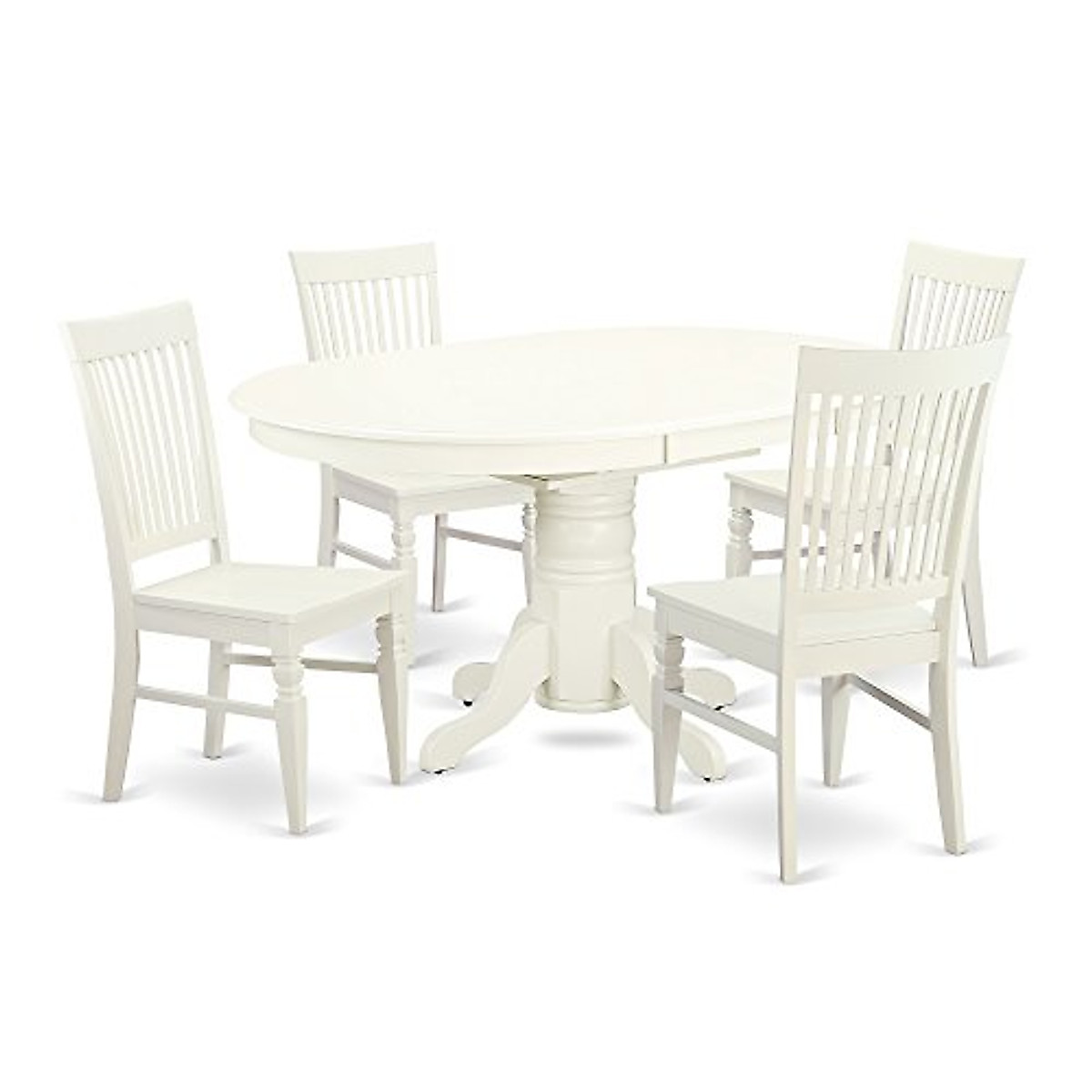 East West Furniture AVWE5-LWH-W Dining Table Set, 5 Pieces