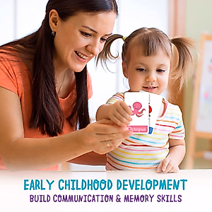 merka Toddler Flash Cards Alphabet, Double-sided Flash Cards for Toddlers 1-4 Years, Set of 64 Letters, Colors, Shapes and Numbers, Learning Toy Educational Preschool Toddler Flashcards