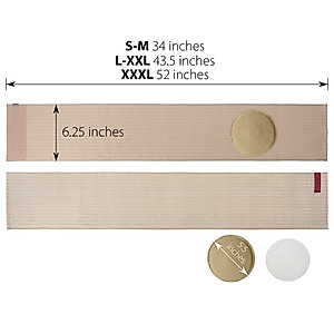 ORTONYX Premium Umbilical Hernia Belt for Women and Men / 6.25" Abdominal Binder With Hernia Support Pad - Navel Ventral Epigastric Incisional and Belly Button Hernias - Beige OX5241-L/XL