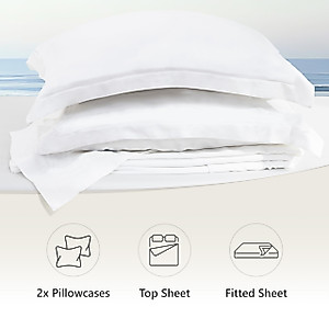 BELLE TERRE Luxury 100% Viscose Derived from Bamboo Sheets Full Size Set - Organic, Super Soft Sheets - Full Size Set with Top and Fitted Sheet, 2 Pillowcases - Cooling Sheets for Hot Sleepers