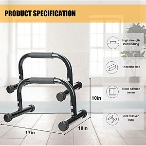 AmazeFan Parallettes Bars, Push Up Bars Strength Training for Handstands, Full Planche & Dips, Calisthenic, Gymnastic, [16.6x10x10in] Push Up Stands Handle for Floor Workouts Calisthenics Equipment