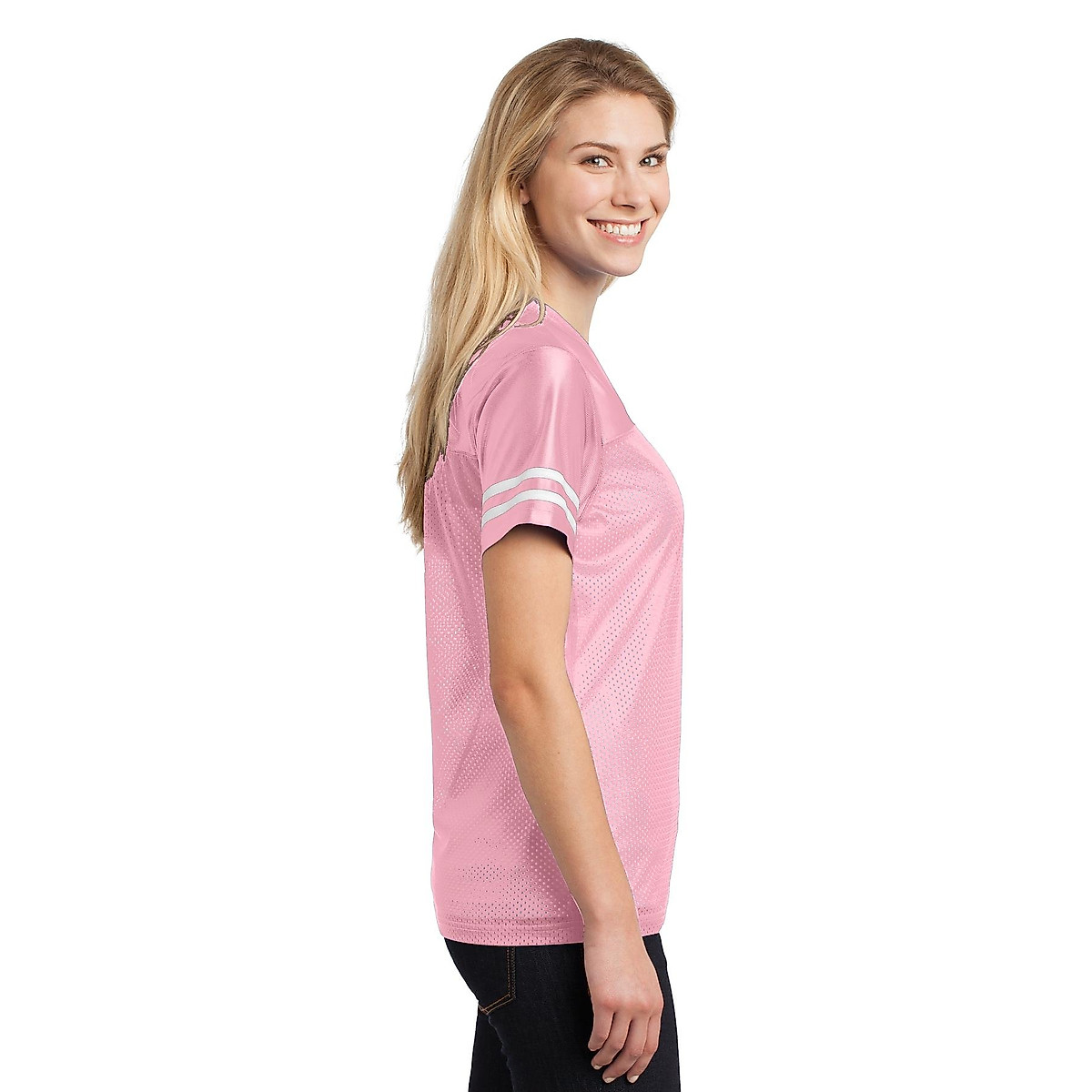 SPORT-TEK Ladies PosiCharge Replica Jersey F20 Light Pink/White