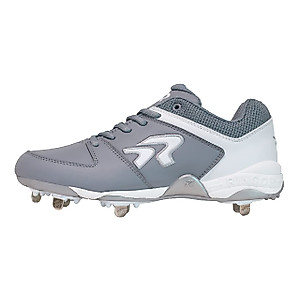 Ringor Flite Metal Softball Spikes for Women | Performance, Durability, and Superior Traction | Designed for Female Athletes | Size 10 | Charcoal & White