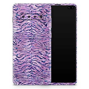 DesignSkinz Purple Watercolor Tiger Pattern Protective Vinyl Decal Wrap Skin Cover Compatible with The Samsung Galaxy S20 (Screen Trim & Back Glass Skin)