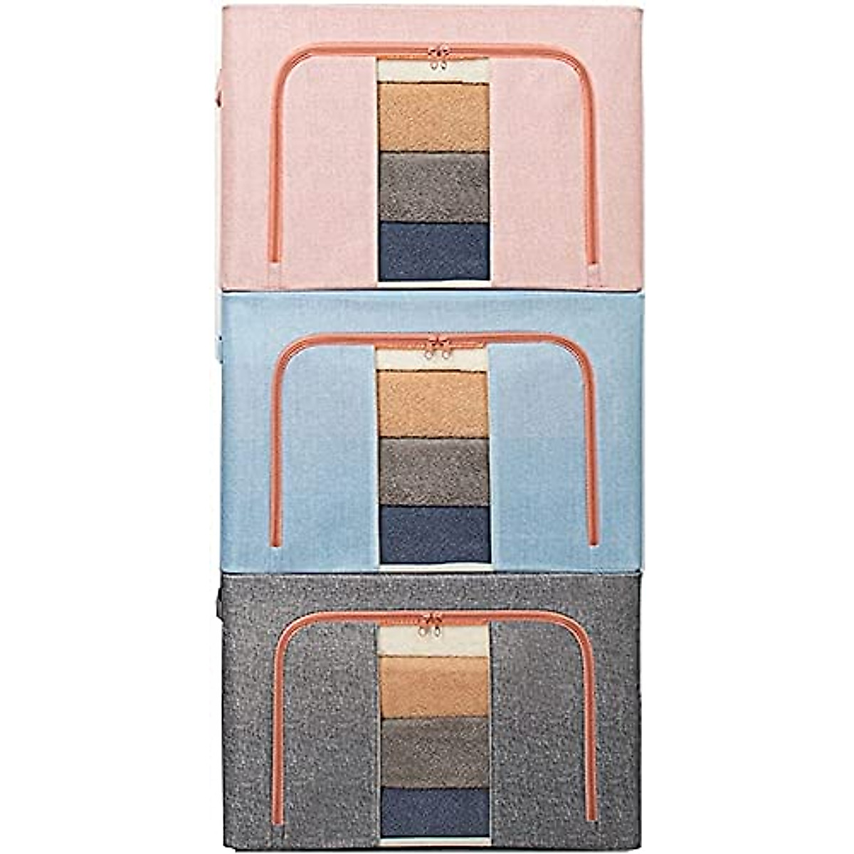 ZyHMW Large Clothes Storage Bag Organizer 3PCS, 66L Clothes Storage Bins, Foldable Closet Organizers Storage Containers