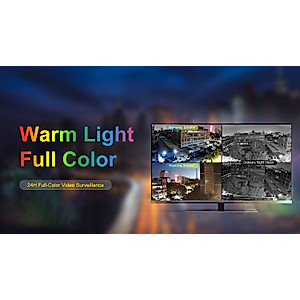 Marquis, 5MP Lite 4MP 2MP 247 FullColor HD TVICVIAHDCVI Turret Dome CCTV Security Camera, Indoor Outdoor Color Night Vision Waterproof Analog Surveillance Camera 2.8mm Lens, White