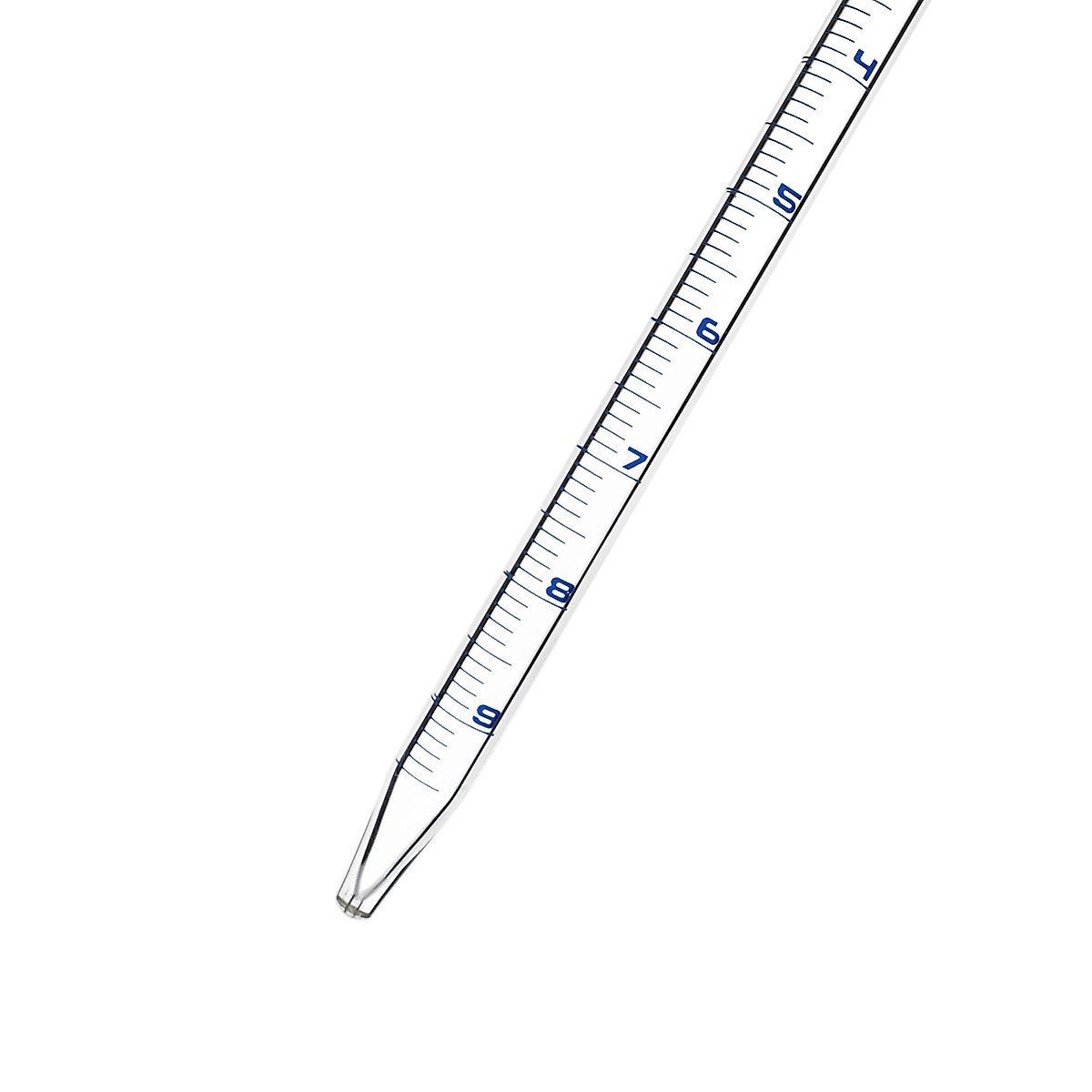EISCO Serological Pipette, 10ml - Class A, Tolerance ±0.050ml - Blue Graduations - Color Code, Orange - Calibrated for Delivery to Jet - Borosilicate Glass