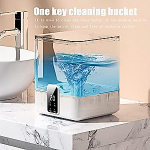 Small Washing Machine Mini Washer Fully Automatic Mini Small Portable Clothes Washing Machine Underwear Washer Electric Compact Laundry Machines Desktop Washing Machine（White）