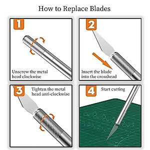 AMASEWART A3 Self Healing Cutting Mat for Crafts and Craft Knife with 30 Pcs Art knife Blades, Precision Carving Hobby Knife for DIY Art Modeling Scrapbooking Stencil