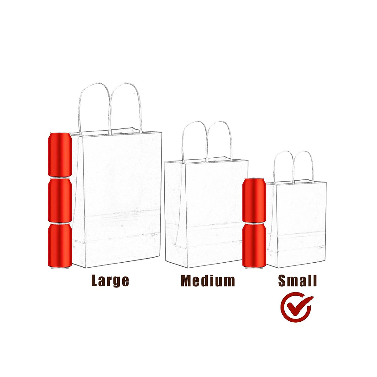 32-Packs Paper Bags with Handles Bulk 8.26"×6"×3.15" Small Gift Bags 16 Different Senior Color Bags Multiple Uses（Small Size）