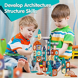 Moonsteps STEM Building Blocks Set for Kid, 156pcs Snap Tiles Building Toys for Kids Ages 4-8, Early Educational Building Kit for Girls & Boys, Christmas Birthday Gift for Toddler/Boy/Girl