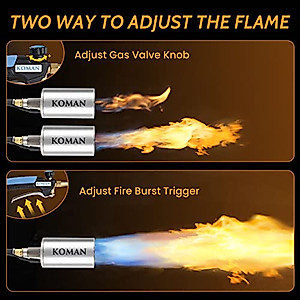 Heavy Duty Weed Torch Burner,Propane Torch Weed Burner (CSA Certified),Flamethrower with 9.8 FT Hose,500,000 BTU, Self Igniting Flame Weeder for Weeding,Roof Asphalt,Ice Snow,Welding,Road Marking