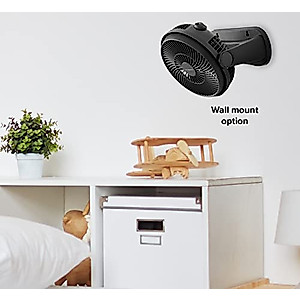 Air Monster 15655 High Velocity 3 Speed 8 Inch Adjustable Tilt Mini Personal Desk Fan with Wall Mount Option and Carry Handle, Black