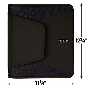 Five Star 1-1/2 Inch Zipper Binder, 3 Ring Binder, 3-Pocket Expanding File, Durable, Color Selected For You (28012)