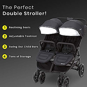 Jeep Destination Ultralight Side x Side Double Stroller, Midnight
