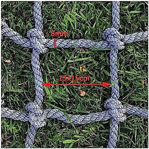 EkiDaz HXRW Rope Net Protective Safety Net Kids Climbing Frame Net Climbing Cargo Net Rope Net for Indoor Outdoor Sturdy and Durable Playground Sets for Backyards (Size : 2 * 2m(6.6 * 6.6ft))