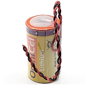 4x OmniCel ER34615 3.6V 19Ah Size D Lithium Battery with Wire Leads For Carbon Monoxide Detectors, Intrusion Sensors, Invisible Fencing, Emergency Backup, Data Collection, AMR Add-ons