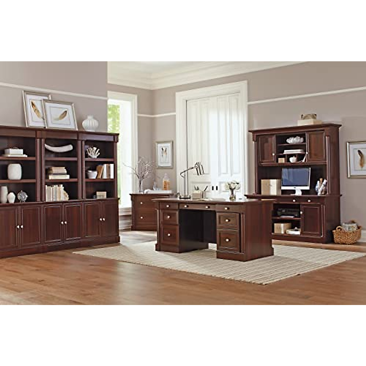 Sauder Palladia Executive Desk, Select Cherry finish