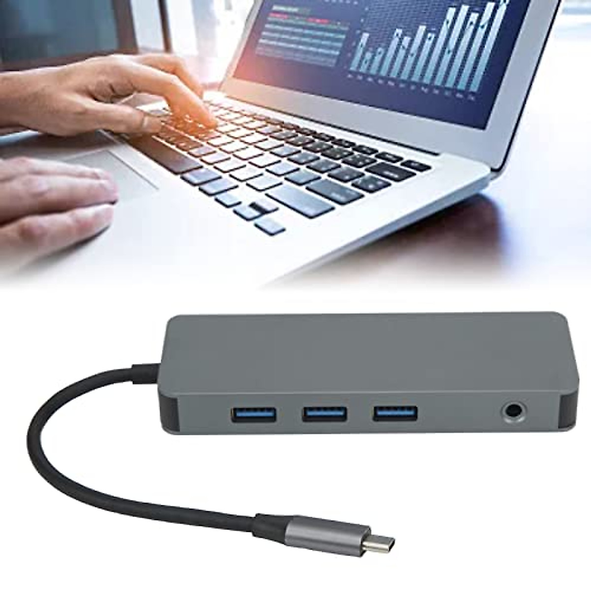 USB C Hub, 10 in 1 Multifunction Type C to VGA USB C Hub with 3 USB Port, PD Charging Dual HD Multimedia Interface for USB C Laptops