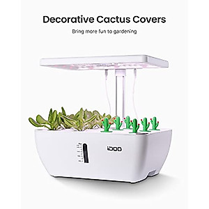 iDOO WiFi 12 Pods Hydroponic Growing System with 6.5L Water Tank, Smart Hydro Indoor Herb Garden Up to 14.5", Plants Germination Kit with Pump System, Fan, Grow Light for Home Kitchen Gardening, White