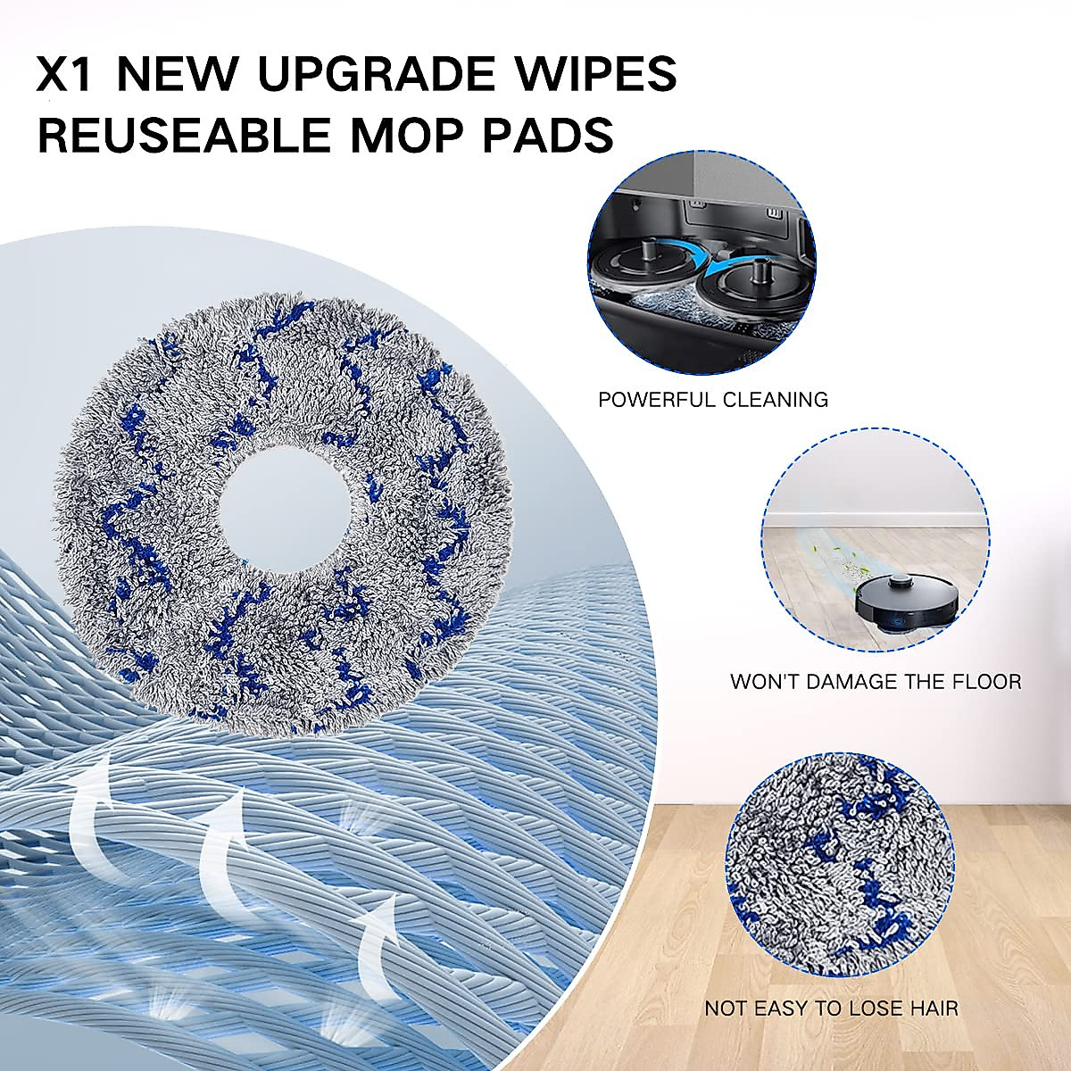 Home Times Vacuum Mop Replacement Pads for ECOVACS DEEBOT X1 Omni TURBO X1/ X1 Plus