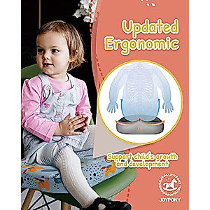 Toddler Booster Seat for Dining Table, 4 inch Ergonomic Design Dining Chair Heightening Cushion Portable Dismountable Eating, Washable Kids Toddler Booster Cushion, Adjustable Elasticity Straps(Space)
