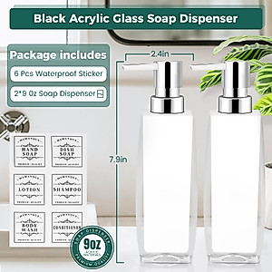 Memanque White Soap Dispenser Bathroom,2 Pack Kitchen Hand and Dish Soap Dispenser Set, Bathroom Soap and Lotion Dispenser,Refillable Liquid Soap Dispenser
