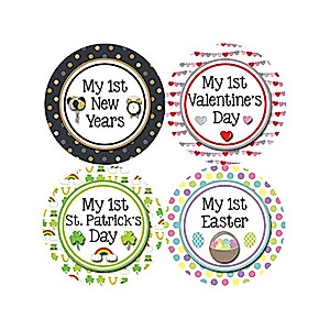 Months In Motion My First Holiday Baby Stickers Milestone Christmas, Birthday, Halloween, Easter, Thanksgiving Baby Sticker (Holiday 2)