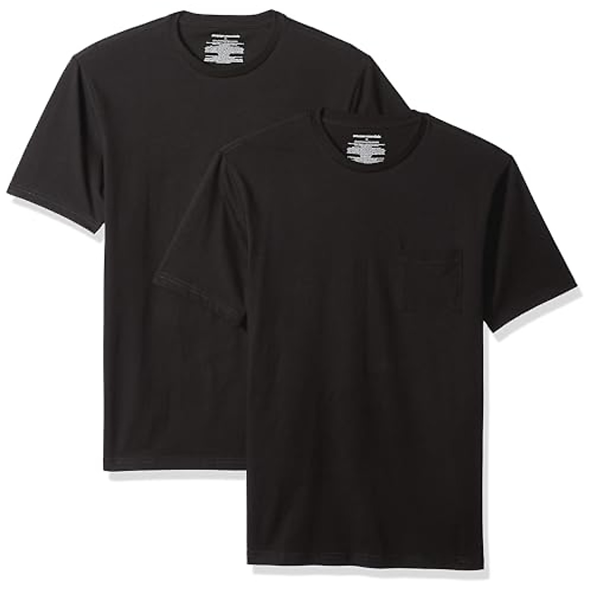 Amazon Essentials Men's Slim-Fit Short-Sleeve Crewneck T-Shirt, Pack of 2, Washed Black, Large