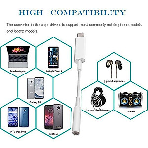 2 Pack USB-C to 3.5mm Headphone Jack Adapter Type C Port Audio Aux Cable Dongle Compatible with iPad Pro/Pixel 6 5XL/Galaxy S23 S22 S21 S20 Ultra Z Flip S20+ Note 20 10 S10 S9 Plus/One plus 6T 7 Pro