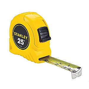 6 Pack Stanley 30-455 25' X 1" High-Visibility Tape Measure - Yellow