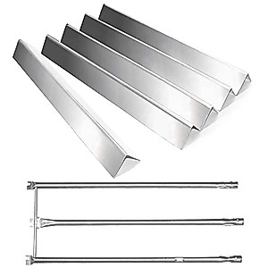 Hongso 34 1/4" SS Burner Tube Set and 24.5" Flavorizer Bars Replacement for Weber Genesis 300 Series E-310 E-320 EP-310 EP-320 S-310 S-320 Gas Grills (with Side Control Panel Only), 67722 7539 7540