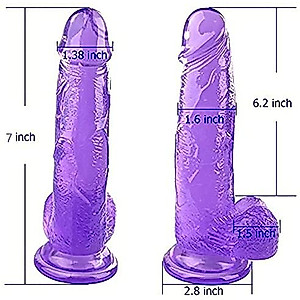 7 inches Delicate Silicone Suction Cup Realistic Classic Dick Wand with Strong Suction Cups for Men and Women or Men's and Women's Games cI7