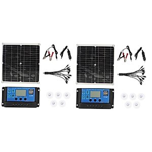 2 Sets Solar Panel Controller Set USB Batteries USB a Charger auto Battery crystalline Solar Panel Mono Solar Panel Solar Cell Panel with Controller eva Solar Charger car v5