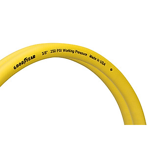 Goodyear 3' x 3/8" Rubber Whip Hose Yellow 250 Psi