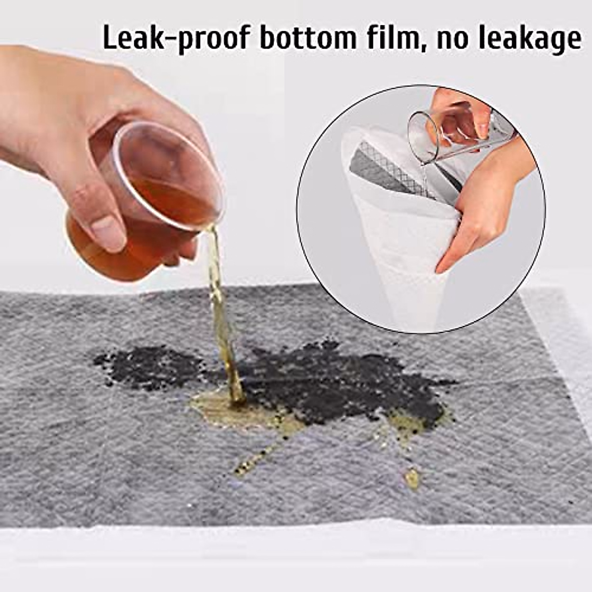 kathson Rabbit Pee Pads Disposable Cage Liners Super Absorbent Black Carbon Odor-Control Bunny Training Pad with Quick-Dry Surface for Bunny Guinea Pig Kitten Hedgehog Small Animals (100 pcs Gray)