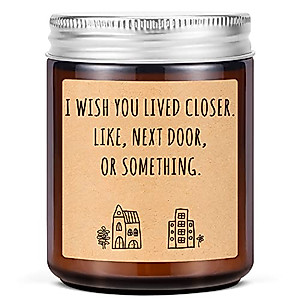 Lavender Scented Candles - I Wish You Lived Closer - Housewarming Gifts for Women, Men, Friends,Female - New House Gift, New Apartment Gifts - Moving Gifts, Congrats Gift, Housewarming Gift