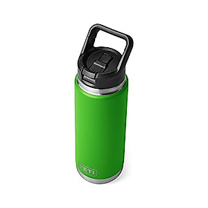 YETI Rambler 26 oz Bottle, Vacuum Insulated, Stainless Steel with Straw Cap, Canopy Green