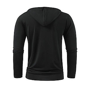 Muscularfit s placed Mens Hoodies Zip Up Lightweight Sweatshirts Loose Fit Long Sleeve Hooded Pullover Fall Fashion Sport Sweatshirts crewneck sweatshirts Black S