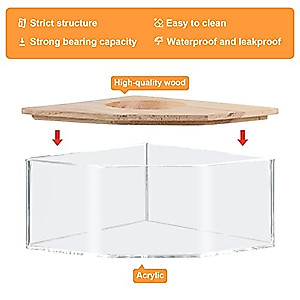 Chngeary Hamster Sand Bath Box Large, Transparent Acrylic Sand Bath Container & Hamster Bathroom, House and Accessories for Hamsters Gerbils Lemming…(Sector)