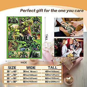 Super Hero Throw Blanket Ultra Soft Flannel Blanket Cozy Plush Bedding for Sofa Bed Living Room All Season 62" x 52"