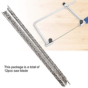 12 Pieces Scroll Saw Blades With Spiral Teeth for Wood Metal Plastic Cutting Sawing Carve Fit for Bosch, etc. (5#)