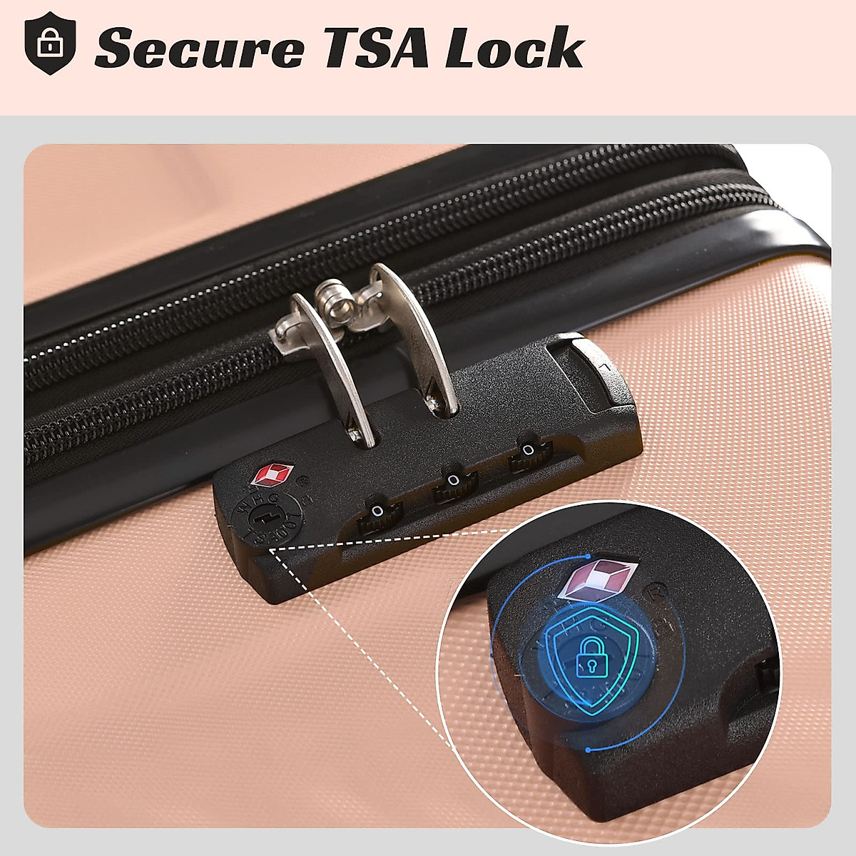 Merax Suitcases With Wheels Lightweight Carry-On Luggage, TSA Lock and Reinforced Corners, 24 Inch Checked-Medium Suitcases (Pink) …