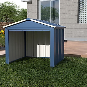 Aobabo Metal Outdoor Storage Shed, 3×3 FT Steel Utility Tool Shed Storage House Without Door, Metal Sheds Outdoor Storage for Backyard Garden Patio Lawn (H2'xW3'x D3') Blue&White