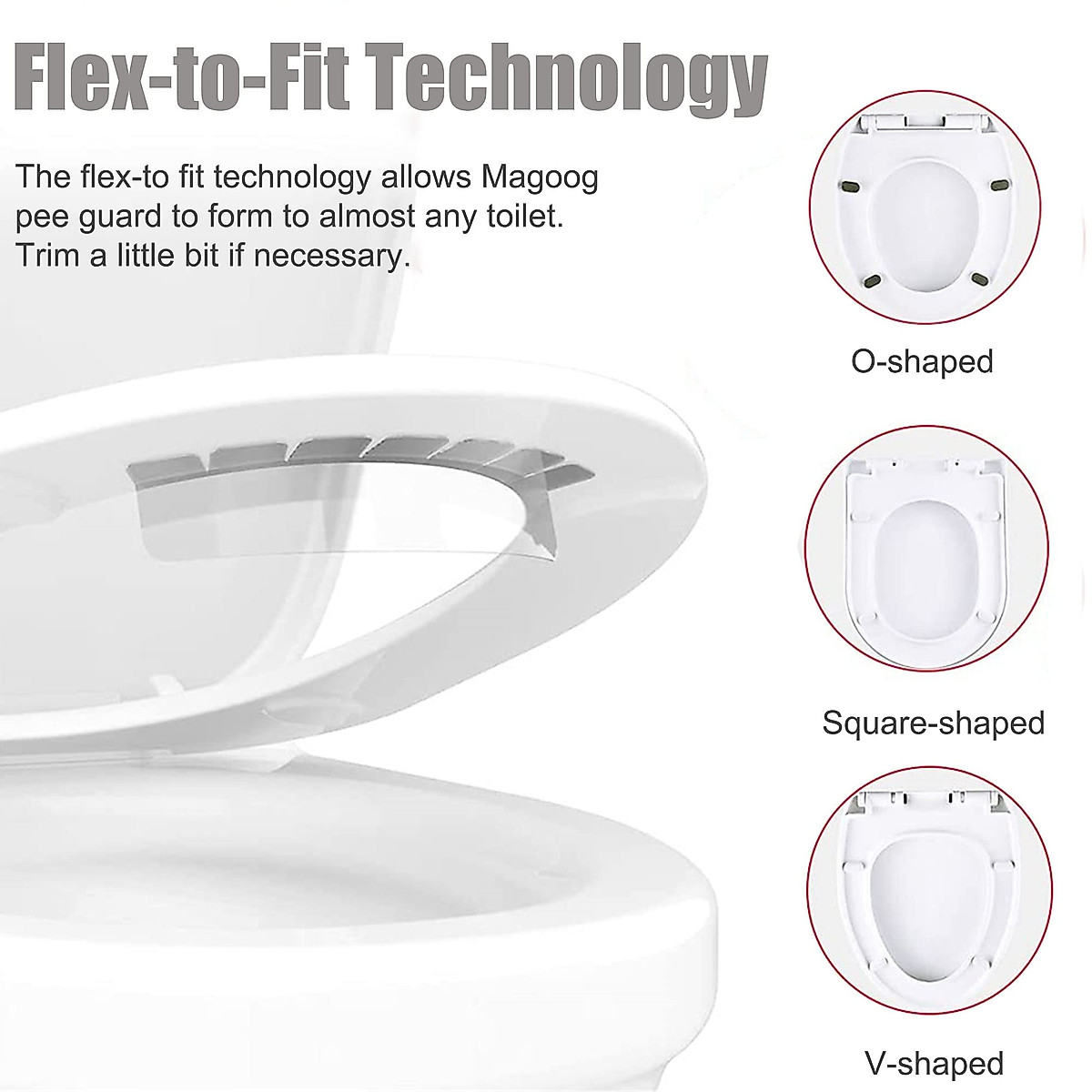 Magoog Pee Guard to Prevent Water Splashing, Pee Splash Guard, 2PCS