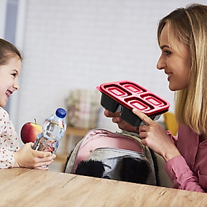 AVLA 15 Pack Snack Bento Box, Reusable Food Storage Container, 4-Compartment To Go Lunch Box, Meal Prep Container with Lid, Stackable Divided Lunchable Container for School, Work and Travel