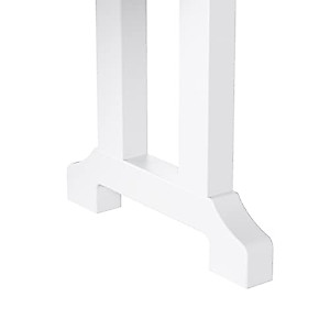 WO Outdoor Furniture 65” Long Trestle Horizontal Poly Lumber Bench Seat Chair, UV and Weather Resistant, Perfect for Dining, Patio, Garden, Balcony, Porch, Backyard, (White)